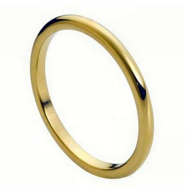 8mm Tungsten Carbide Two-tone Yellow IP & Brushed Black IP Plated Dome ...