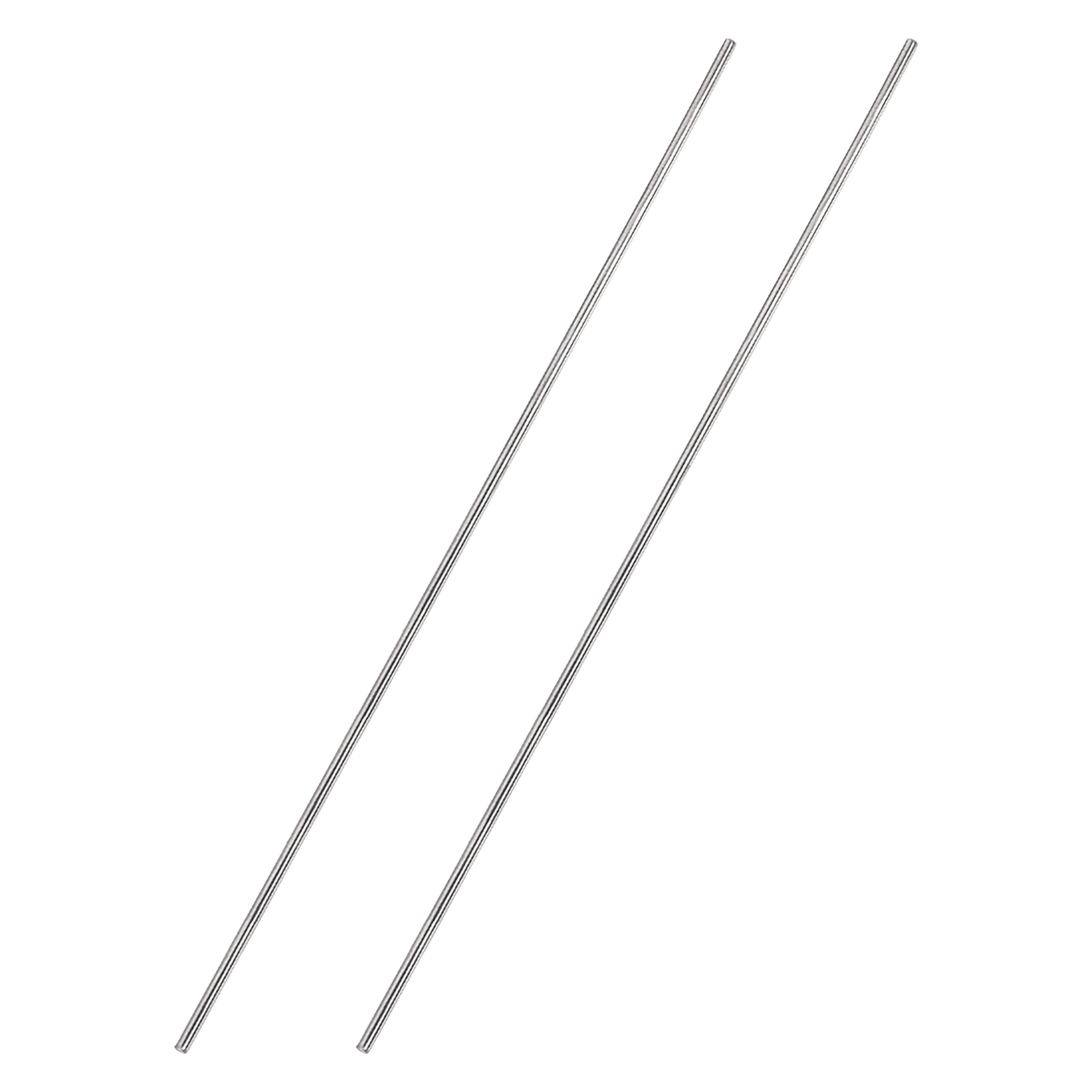 2mm x 300mm 304 Stainless Steel Solid Round Rod for DIY Craft - 2Pcs ...