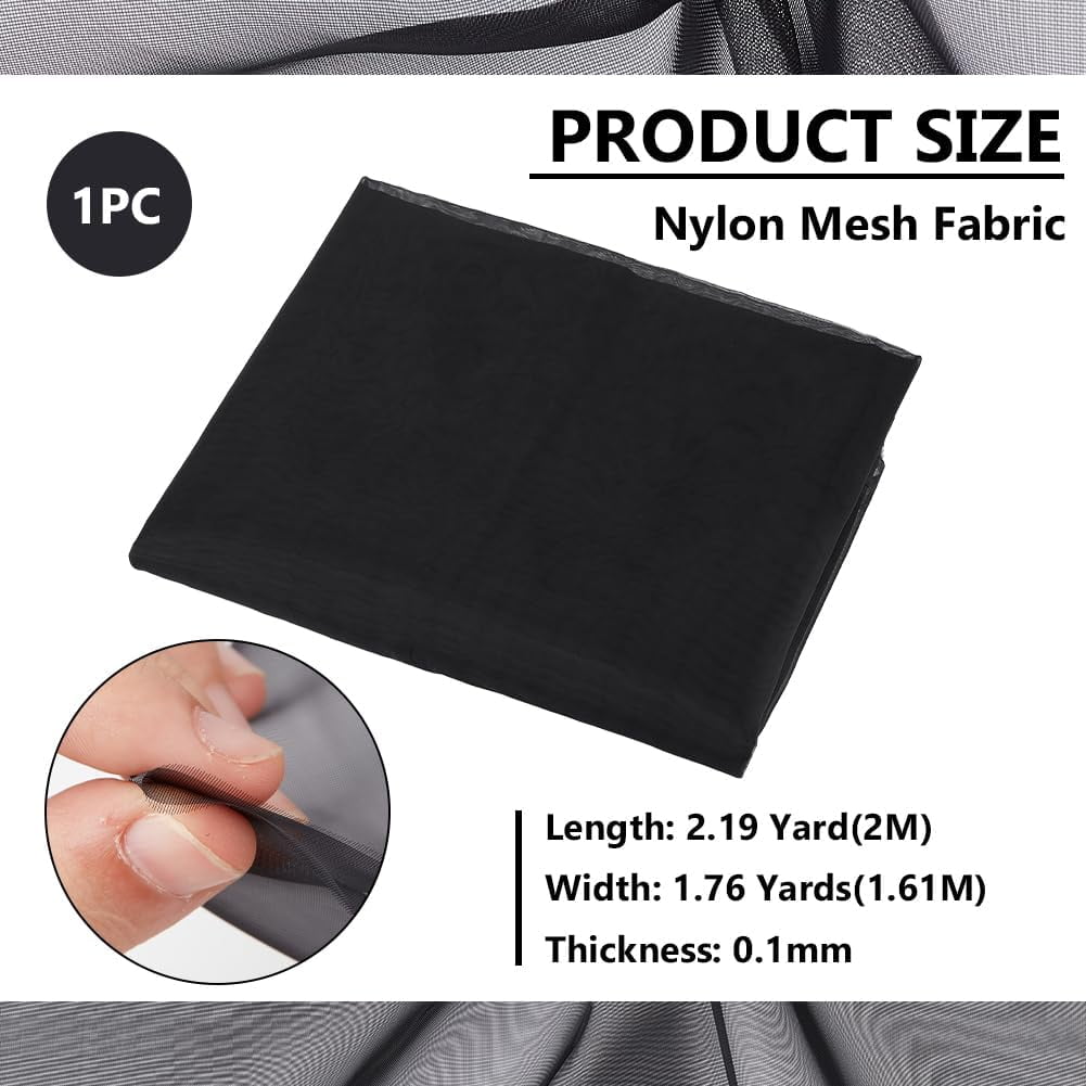 2ms Nylon Mesh Fabric for Dress Costumes Decoration Black 161x0.01cm ...