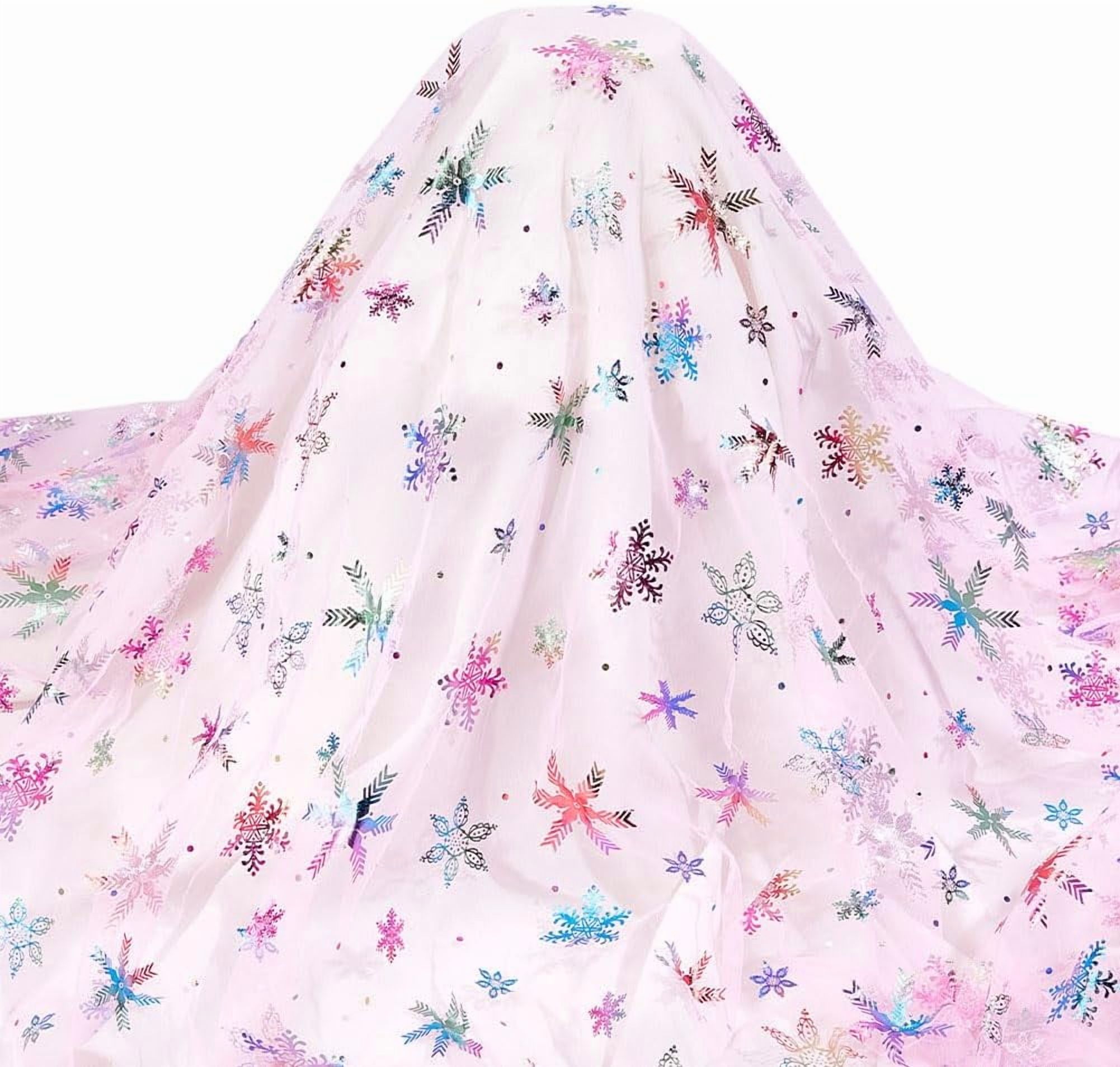 2ms Snowflake Pattern Polyester Lace Fabic for Clothing Accessories ...