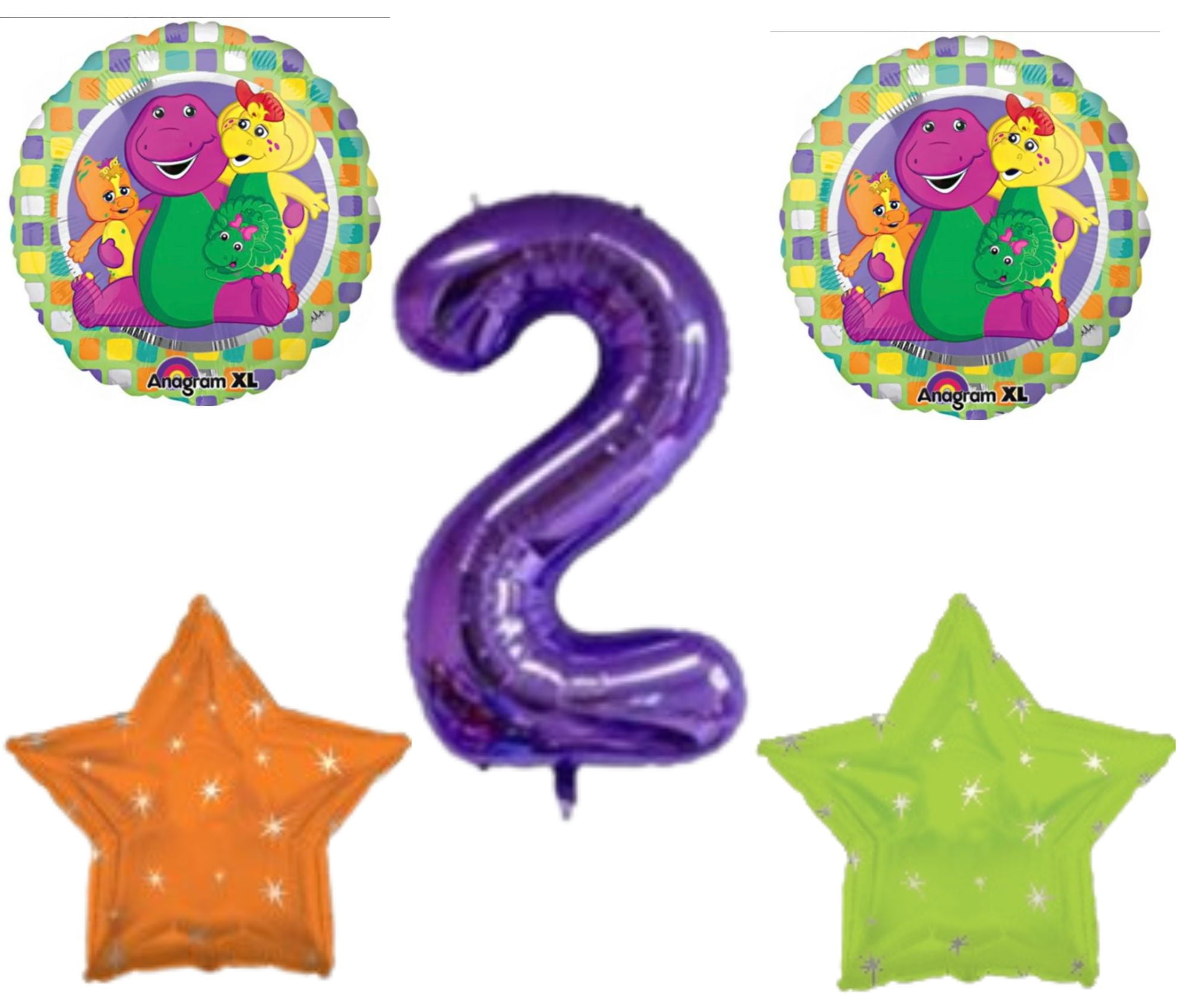 2nd Birthday Barney Big Purple Dinosaur Party balloons Decoration ...