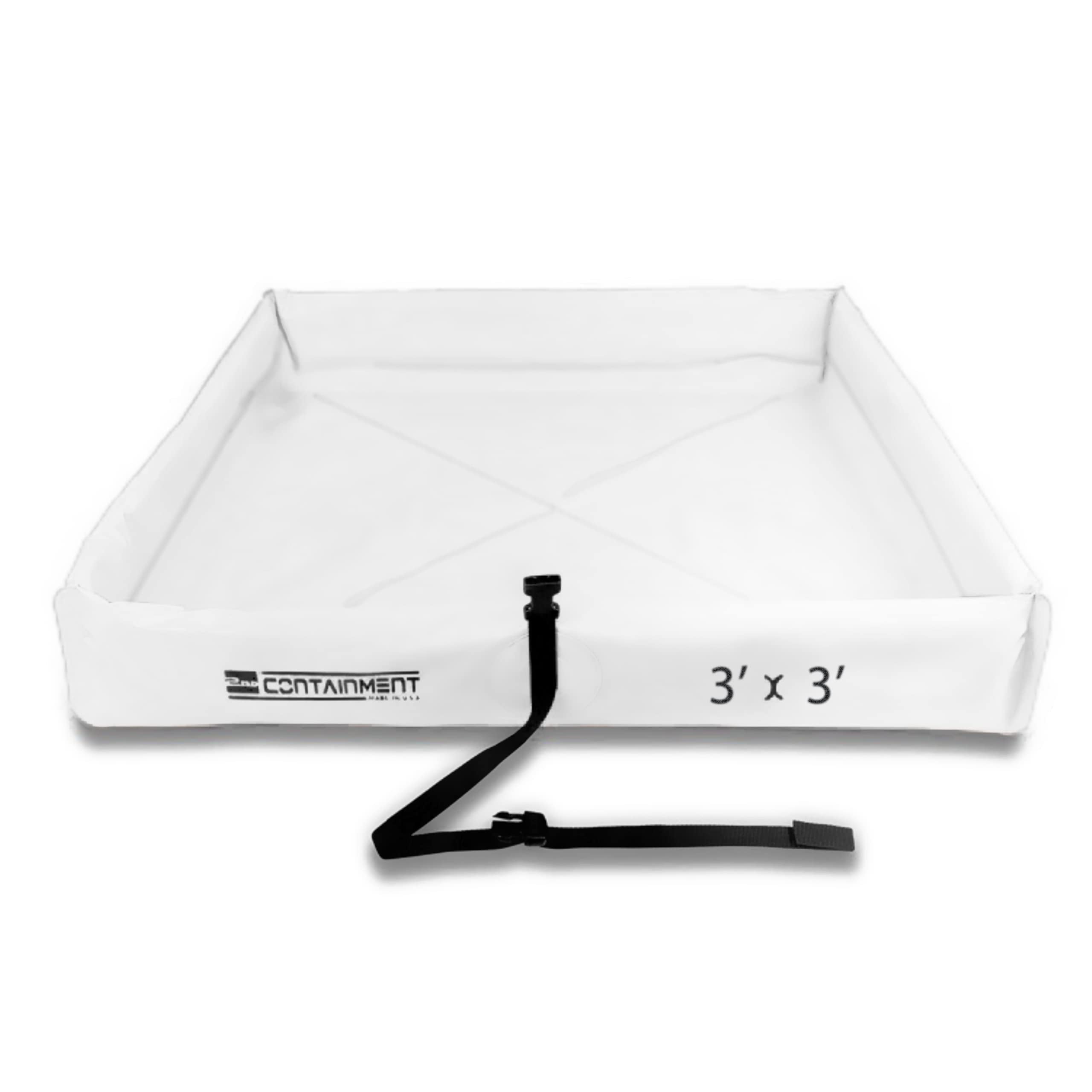 2nd Containment - Folding Foam Wall Berm - 3’ x 3’ - White PVC - MADE ...
