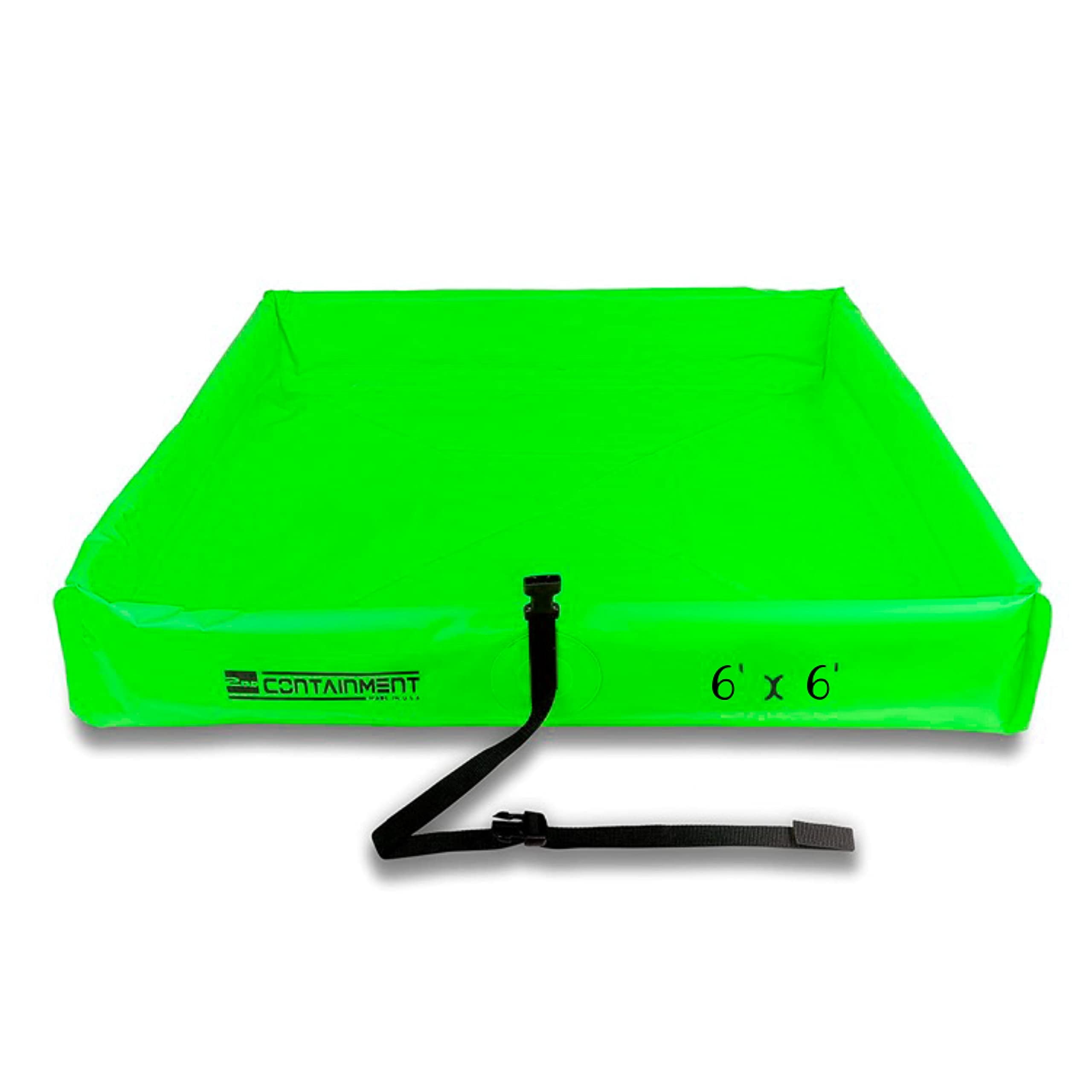 2nd Containment - Folding Foam Wall Berm - 6’ x 6’ - Lime Green PVC ...