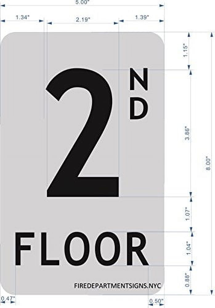 2nd Floor Sign (Brush Aluminium, 5X8)-The Mont Argent line. - Walmart.com