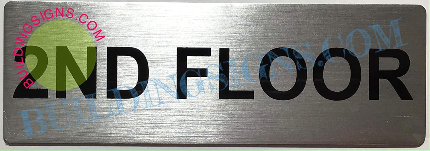 2nd Floor Sign (Brushed Aluminum, Size 3X9) (ref-2201) - Walmart.com