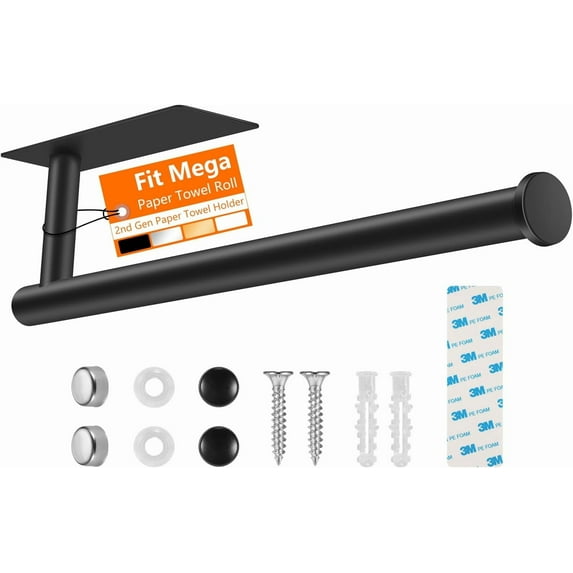 2nd Gen Paper Towel Holder Under Cabinet No Drilling, [More Sturdy ...