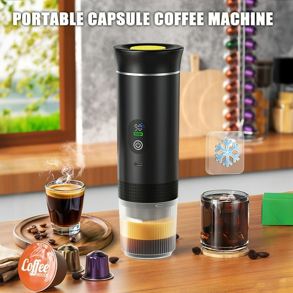 "2nd Gen Portable Capsule Coffee Machine - Auto Heating with Temp/Power ...