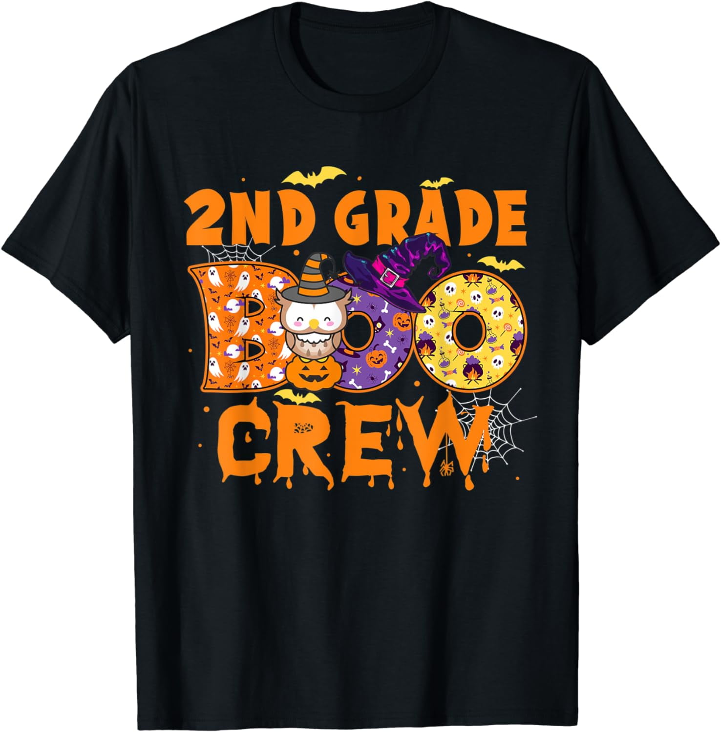 2nd Grade Boo Crew Teacher Student Funny Halloween Costume T-Shirt ...