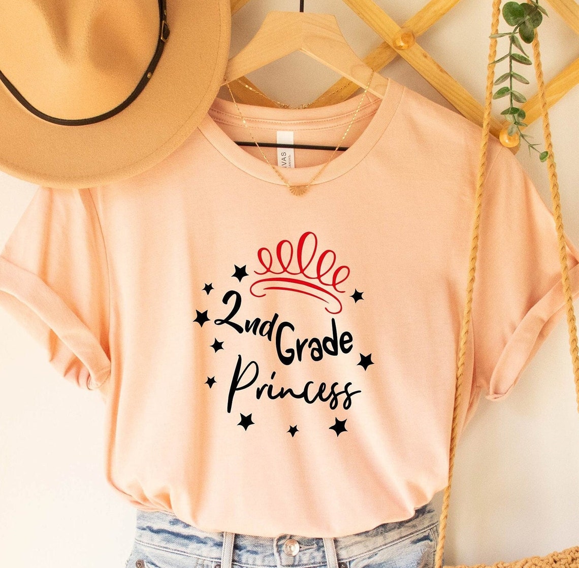 2nd Grade Princess Shirt, Girl's Kindergarten Second Grade Princess ...