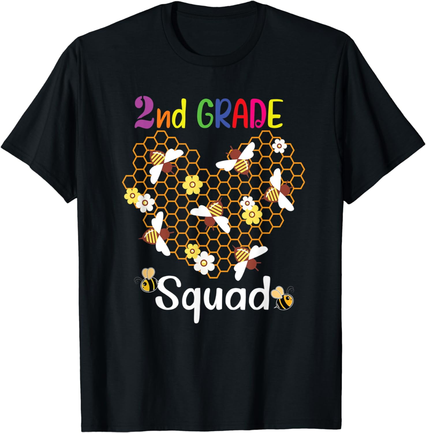 2nd Grade Squad Bee Honeycomb Teacher Back To School Gift T-Shirt ...