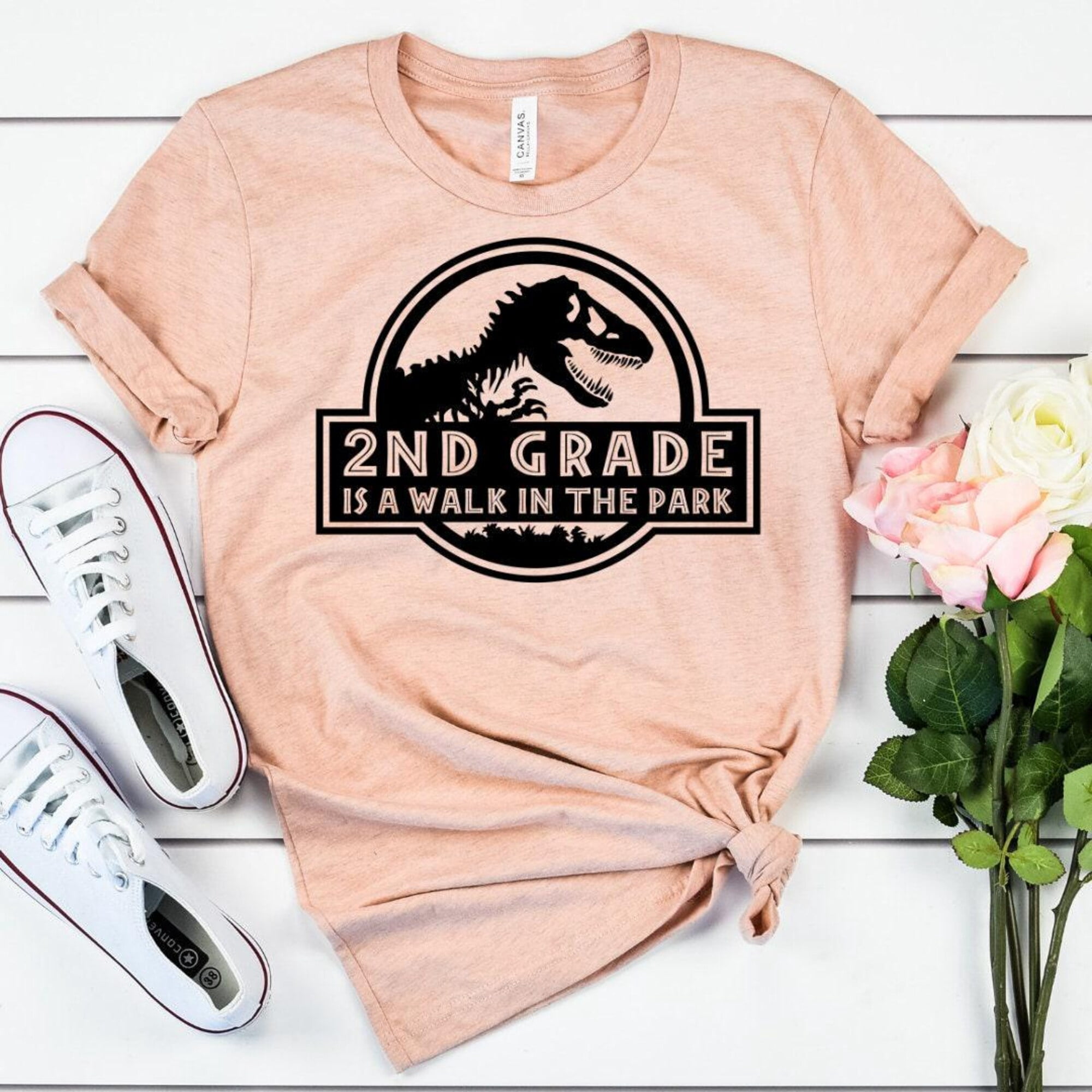 2nd Grade Teacher Shirt Dinosaur Field Trip Tee - Walmart.com