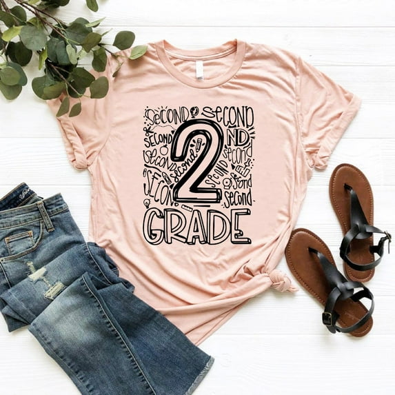 2nd Grade Teacher Shirt, Grade Level T-shirt, Back To School Crewneck ...