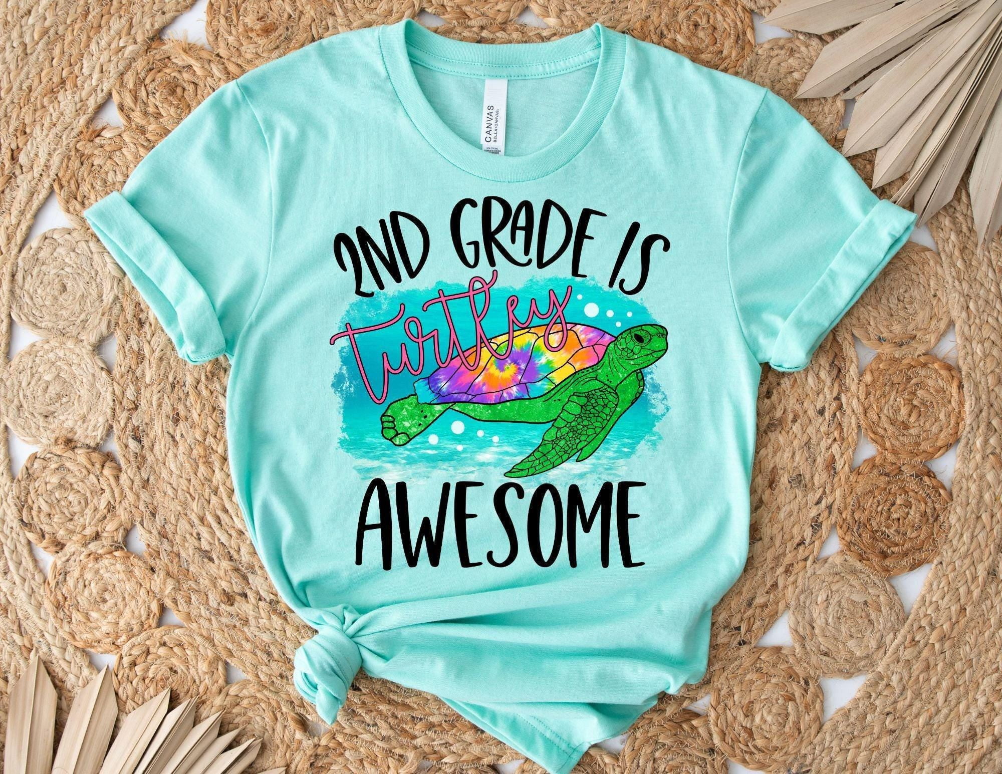 2nd Grade Teacher Shirt Turtley Turtle Back to School Tee - Walmart.com