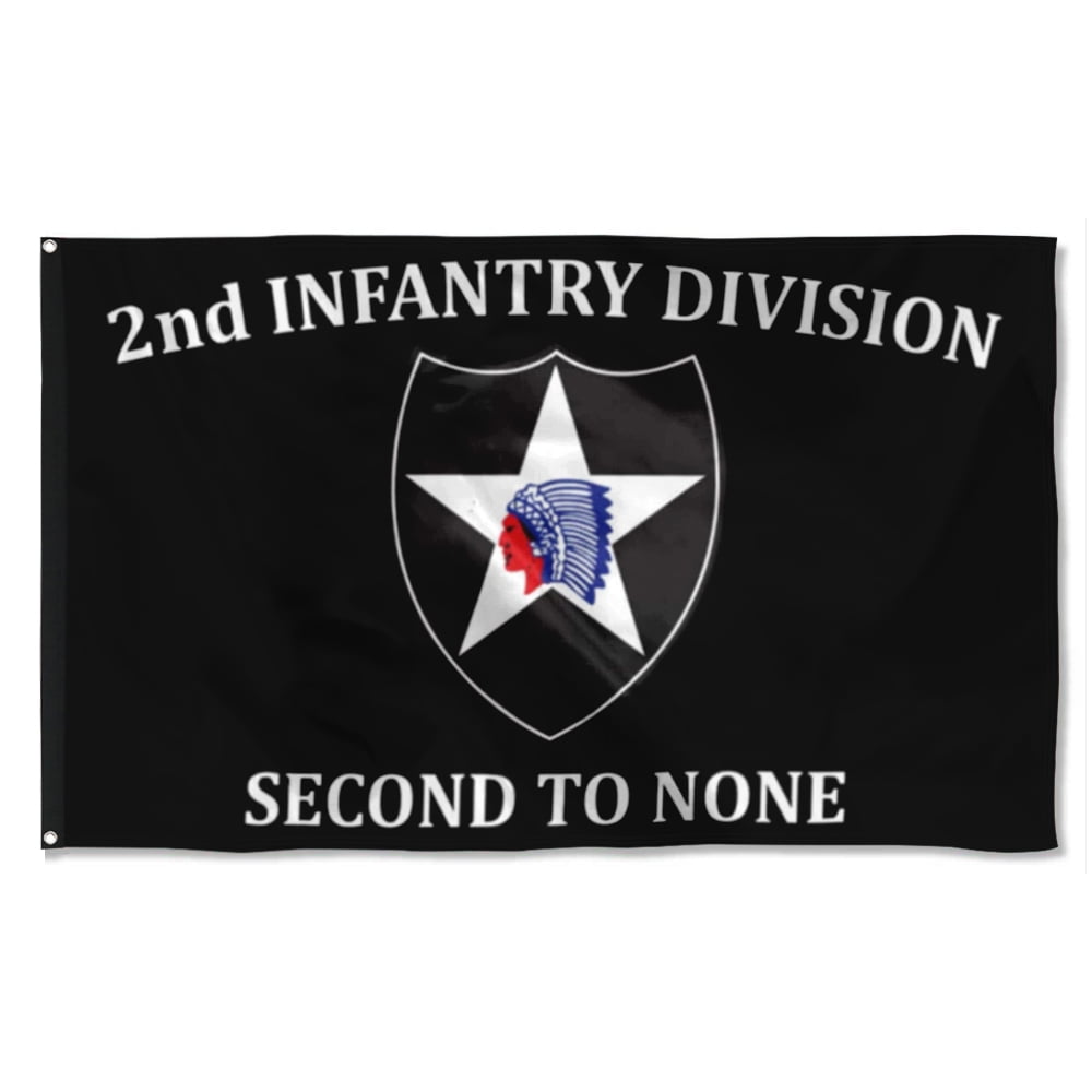 2nd Infantry Division Flag 3x5Feet Military Banner with 2 Brass ...