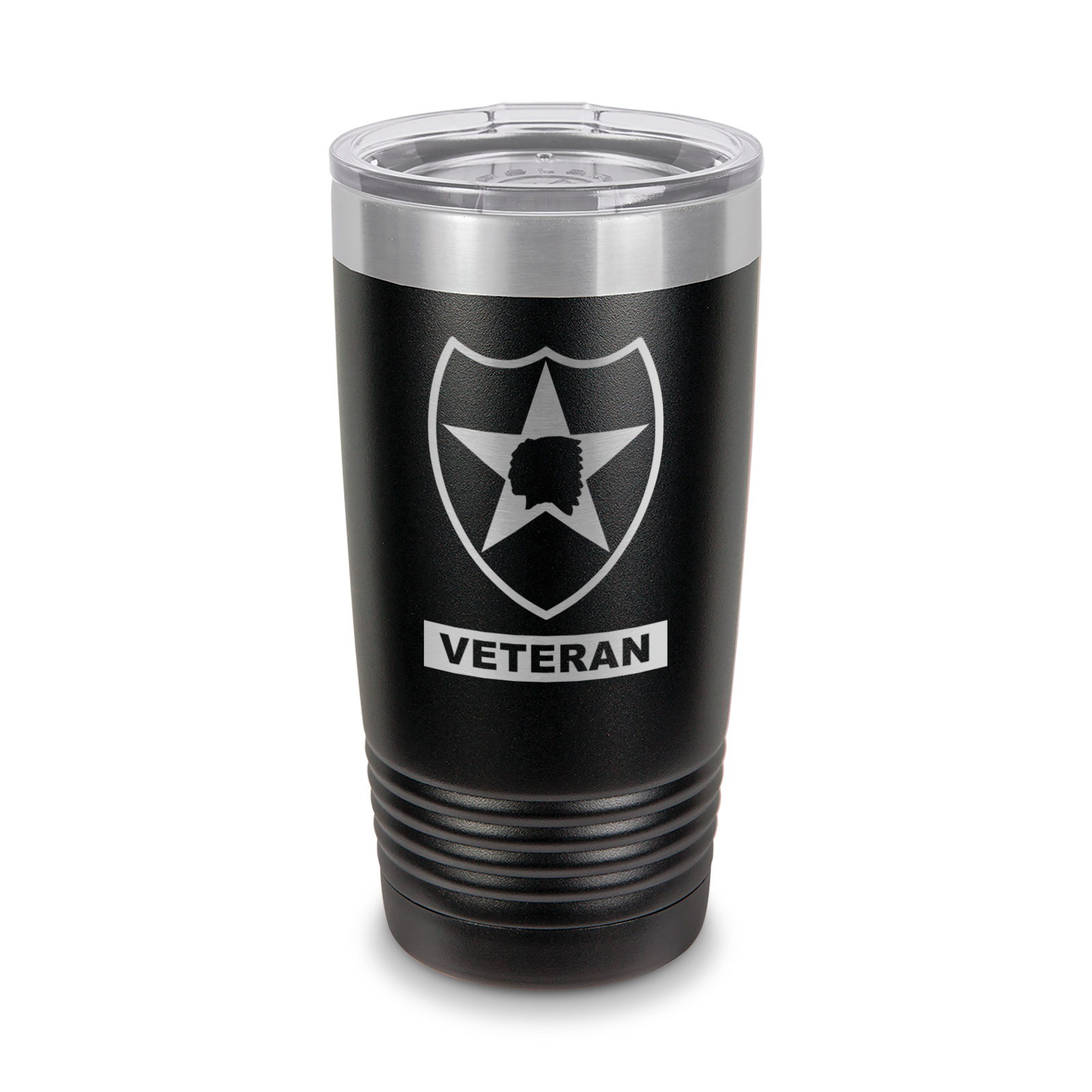 2nd Infantry Division Veteran Tumbler 20 oz - Laser Engraved w/ Clear ...