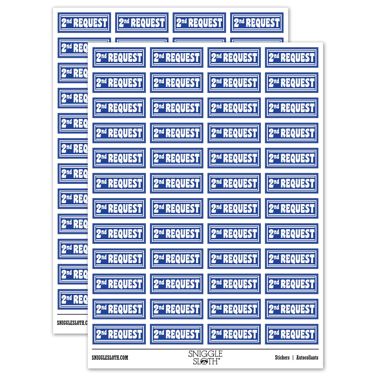 2nd Second Payment Request Sticker Set - Dark Blue - Gloss Finish - 1. ...