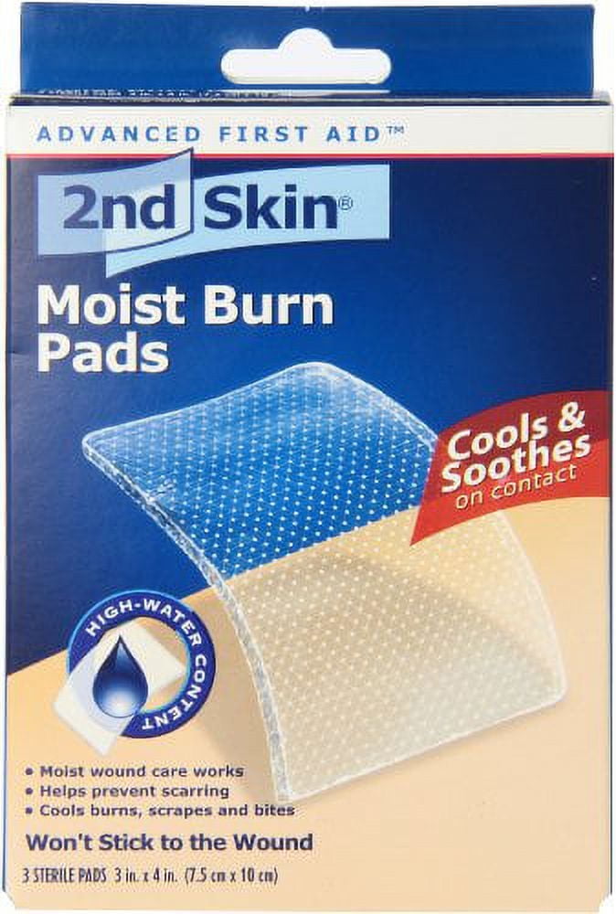 2nd Skin Moist Burn Pads, Large (3 x 4 Inches), 3-Count - Cooling and ...