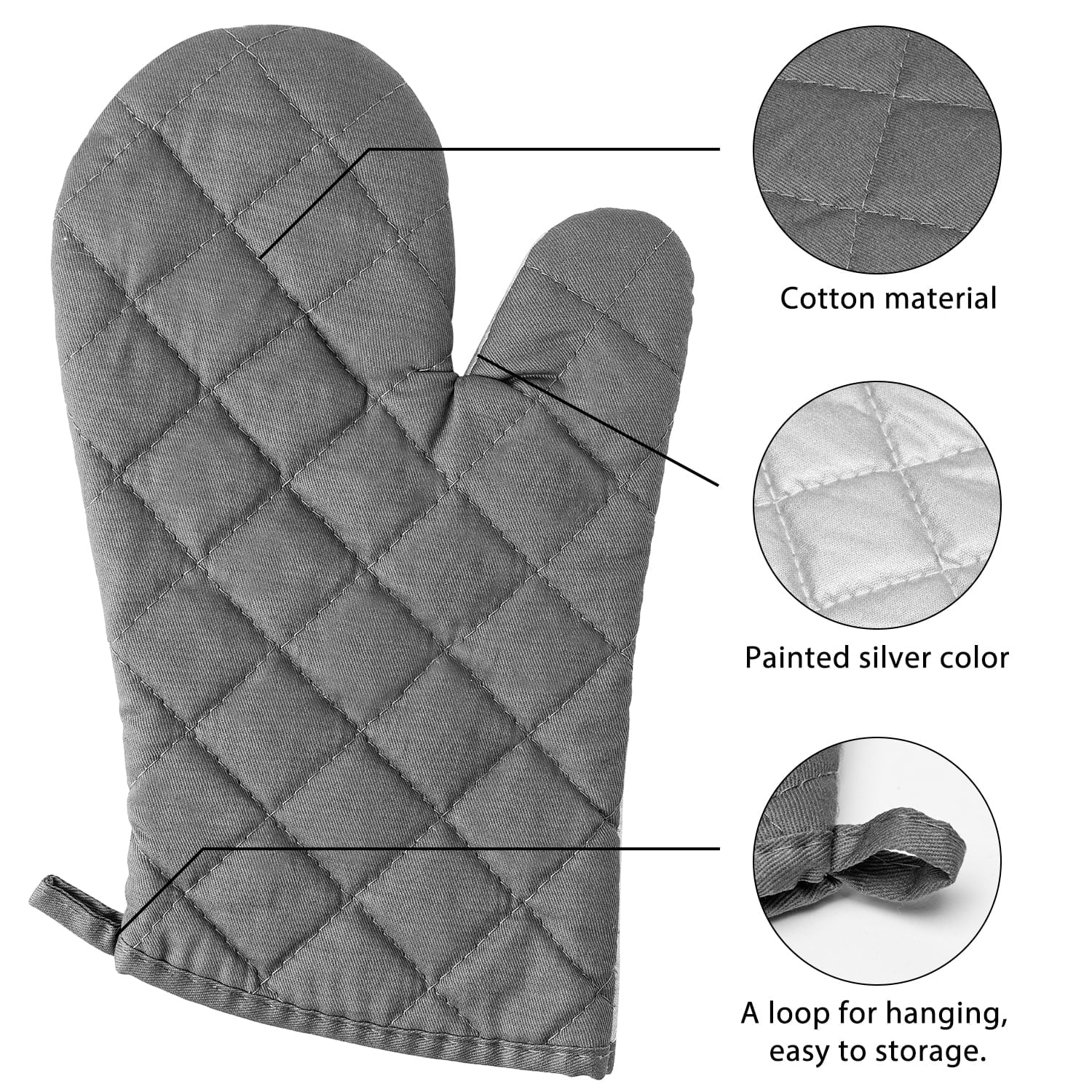 2ooya Cotton Oven Mitts, 6 Piece Potholder Set - Walmart.com