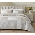 2oral Hibiscus Flower Candy Stripe Patchwork Quilt Set - Pre-Washed ...