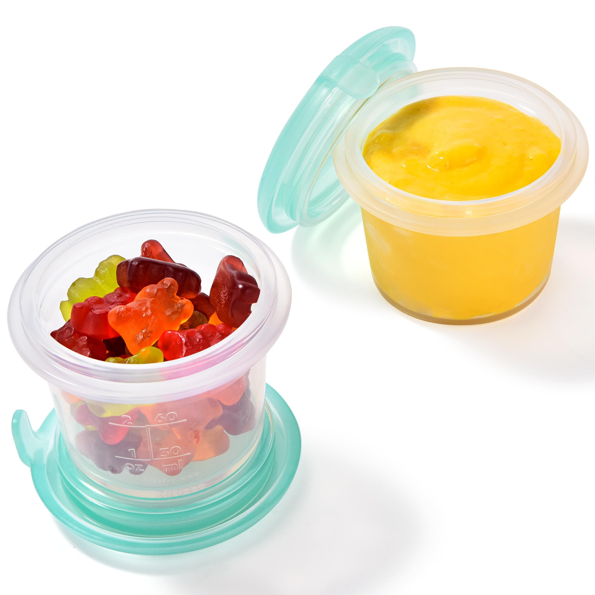 2oz×2 Silicone Food Containers Set: Mini Kitchen Storage with Airtight ...