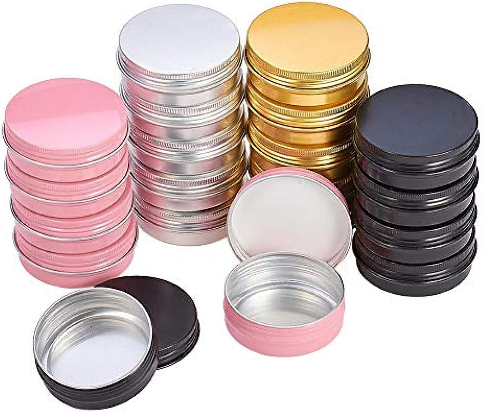 2oz 28 Pack Aluminum Tin Cans Round Metal Tin Container Screw Top Steel ...
