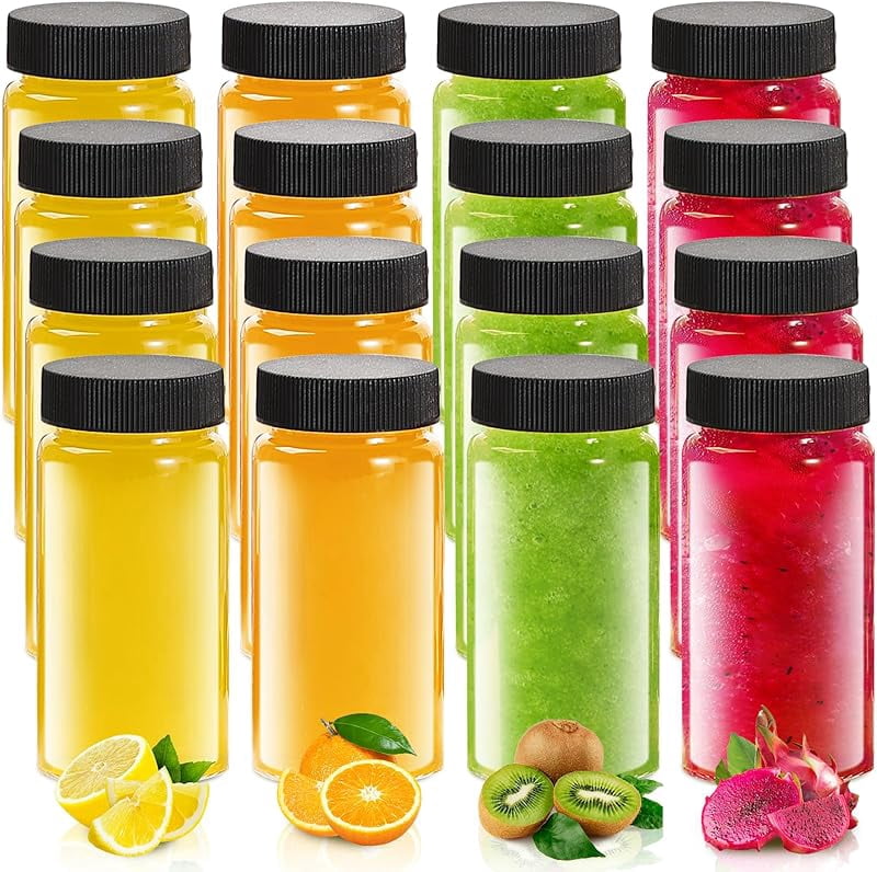 2oz Clear Glass Bottle with Lids, 60ml Small Glass Jar, Leakproof Mini ...