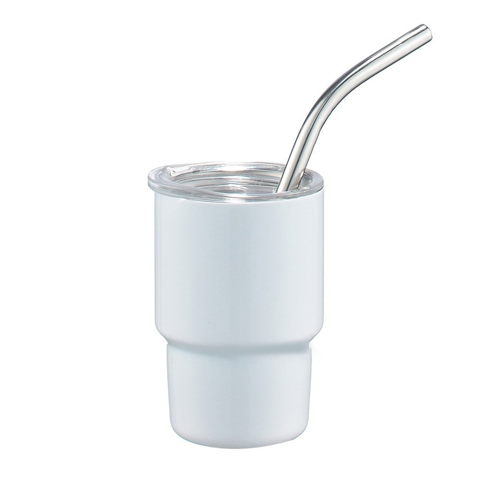 2oz Drinking Cups Stainless Steel Car Cup with Straw & Lid Portable ...