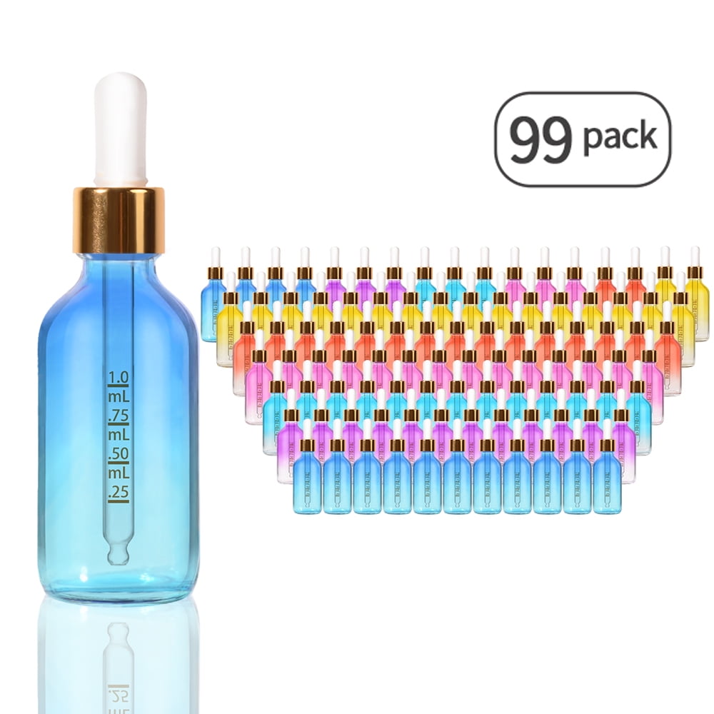 2oz Glass Dropper Bottles Multi-color,Tincture Bottles with Measured ...