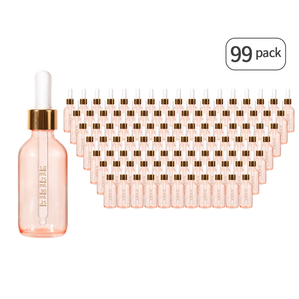 2oz Pink Glass Dropper Bottles,Tincture Bottles with Measured Dropper ...