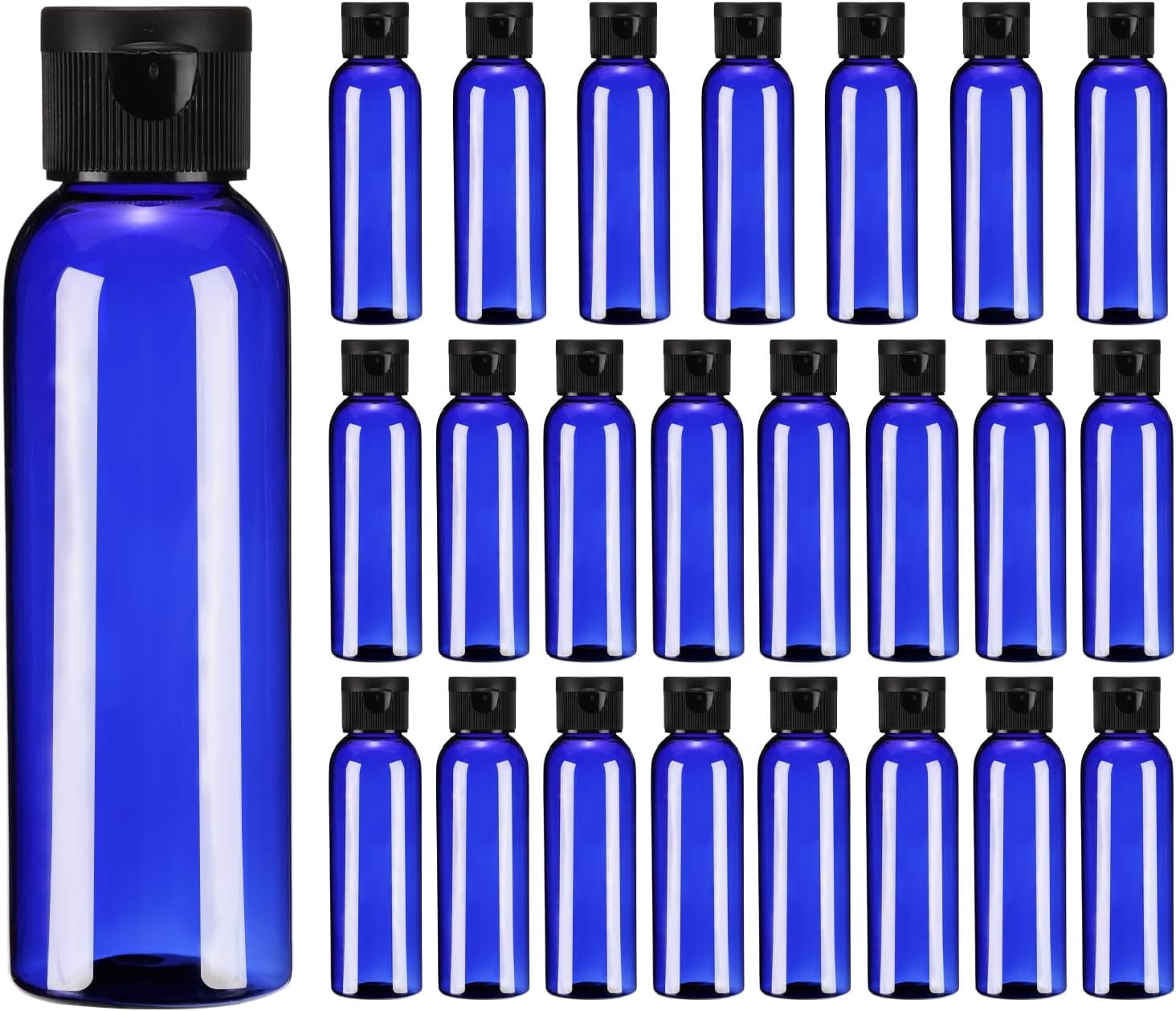 2oz Plastic Bottles with Flip Caps, 24 Pcs Reusable Travel Size ...