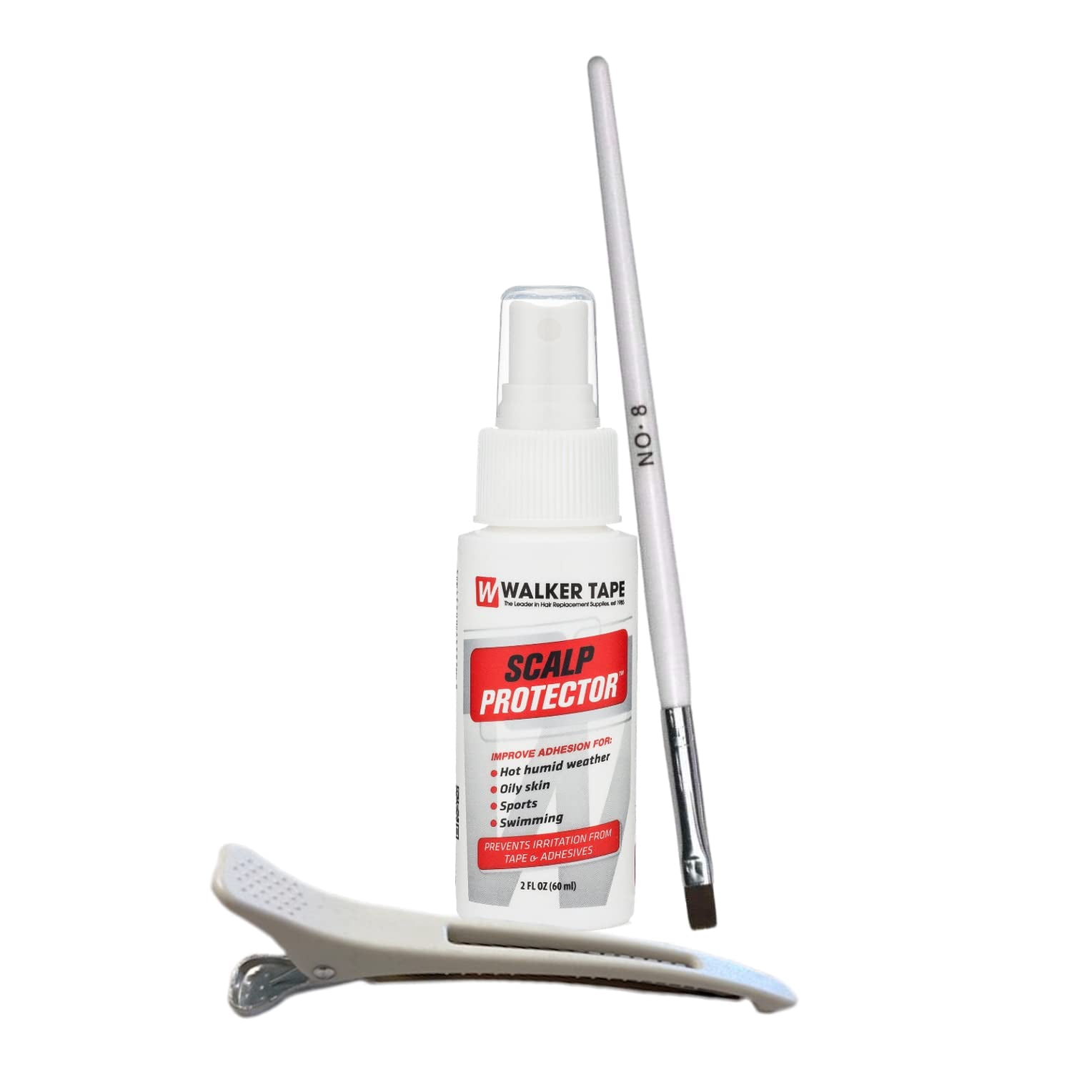 2oz Scalp Protector Spray w/ White Hair Sectioning Clip & Brush ...