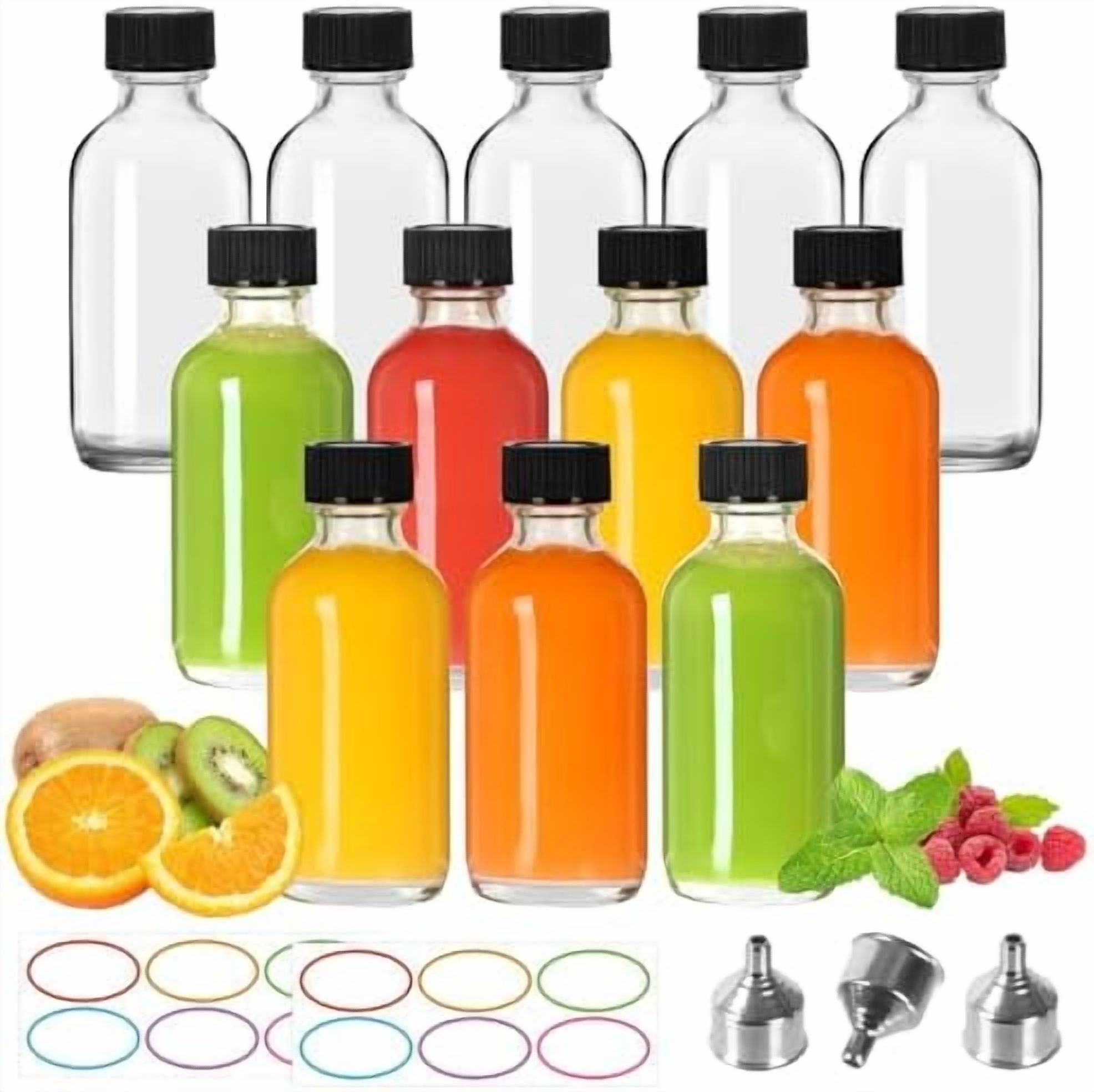 2oz Small Ginger Shot Bottles with Caps,Reusable Small Glass Bottles ...