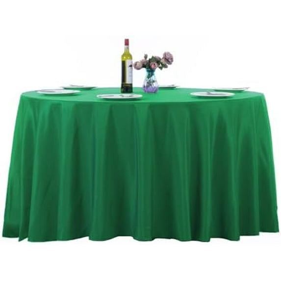 2pack 120 Inch Emerald Round Tablecloth in Washable Polyester Fabric ...