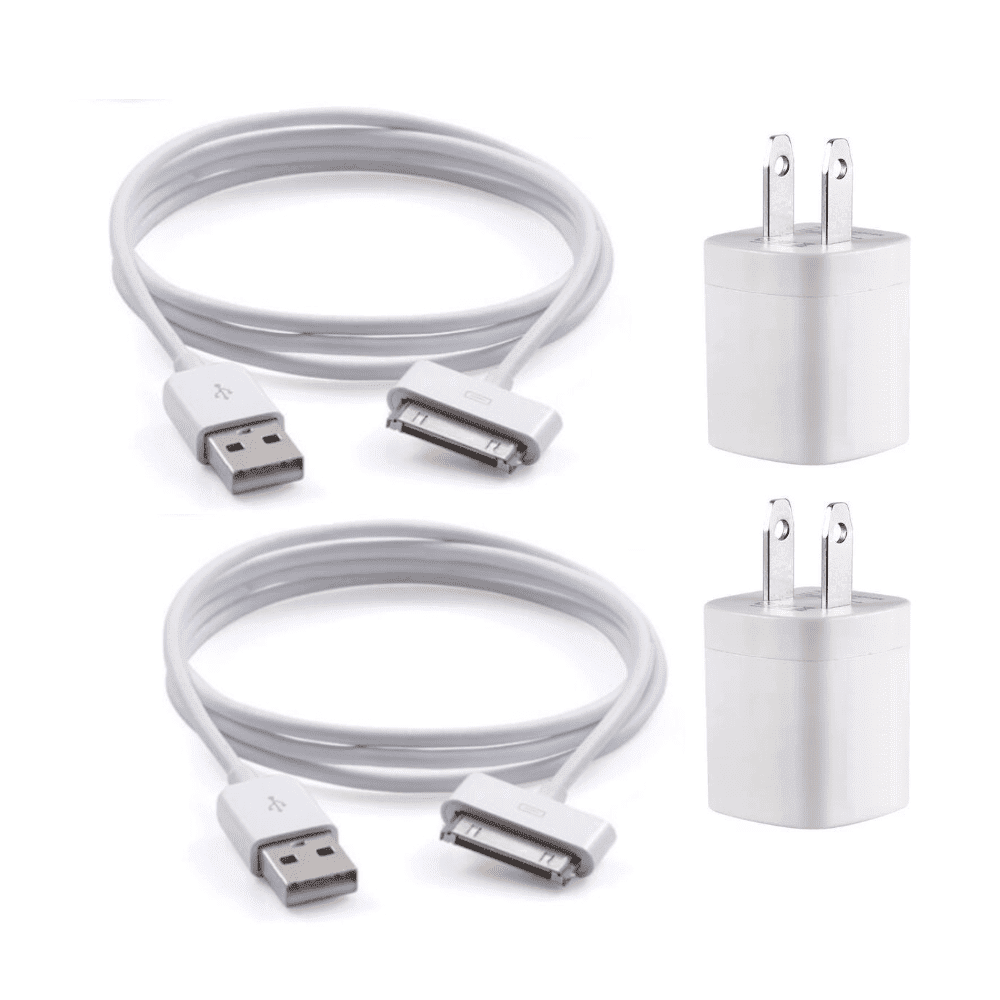 2pack 3Ft 30-Pin to USB Charge & Sync Cable with Wall Charger Adapter ...