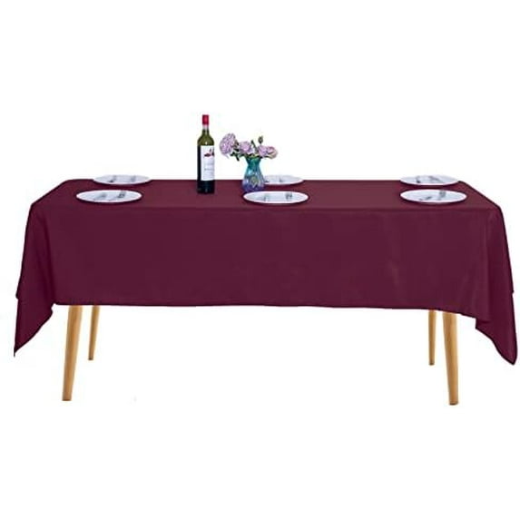 2pack 60x102 Inch Burgundy Rectangular Tablecloth 6 Feet Table Cloth in ...