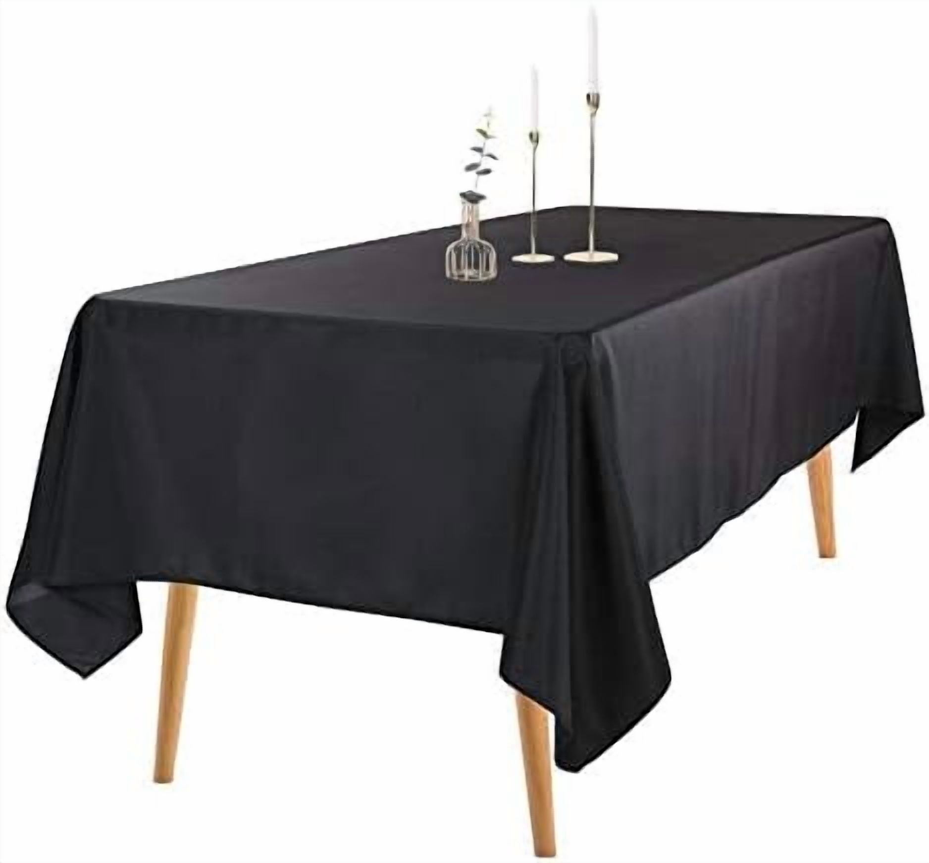 2pack 60x120 Inch Black Rectangular Tablecloth 6 Feet Table Cloth in ...