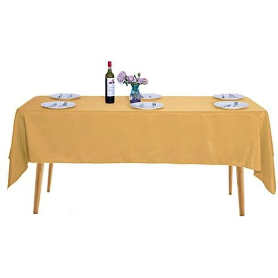 2pack 60x120 Inch Gold Rectangular Tablecloth 6 Feet Table Cloth in ...