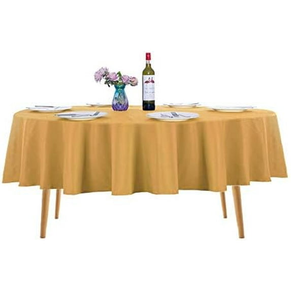 2pack 70 Inch Gold Tablecloth in Washable Polyester Fabric for Wedding ...
