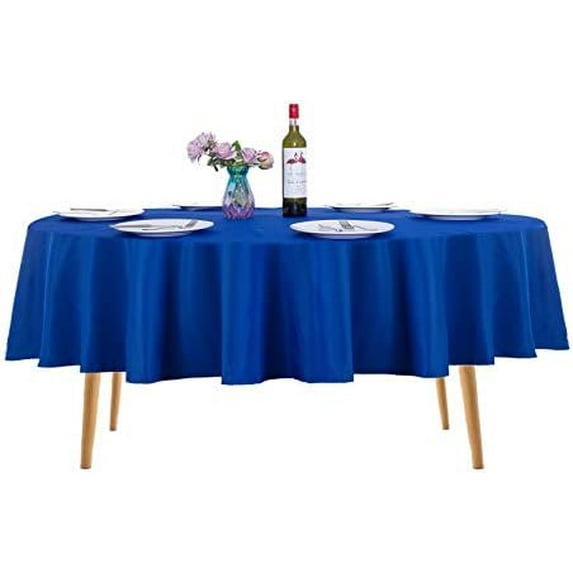 2pack 90 Inch Royal Blue Round Tablecloth in Washable Polyester Fabric ...