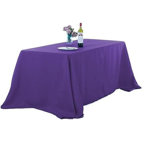 2pack 90x132 Inch Purple Rectangular Tablecloth 8 Feet Table Cloth in ...