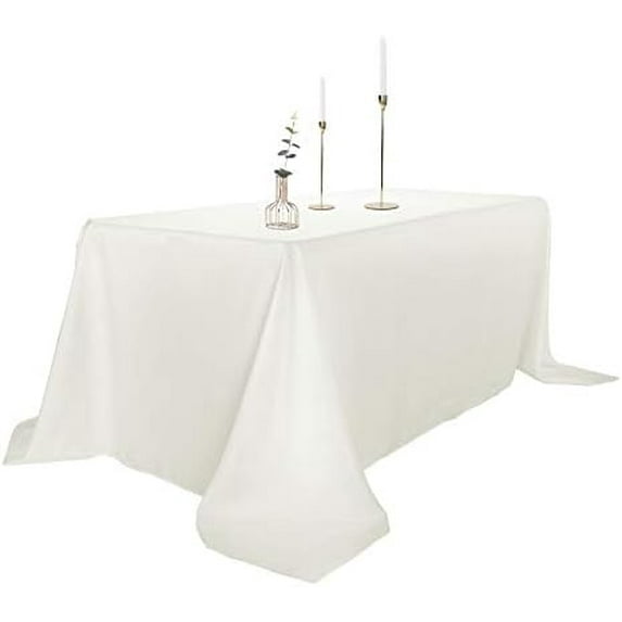 2pack 90x156 Inch Ivory Rectangular Tablecloth 8 Feet Table Cloth in ...