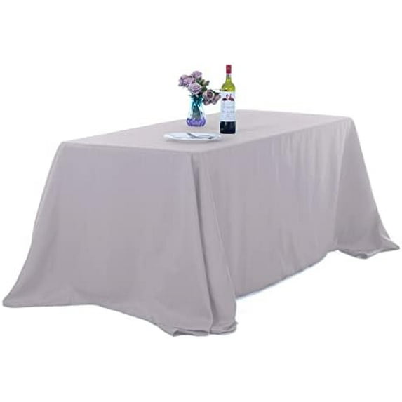 2pack 90x156 Inch Silver Rectangular Tablecloth 6 Feet Table Cloth in ...