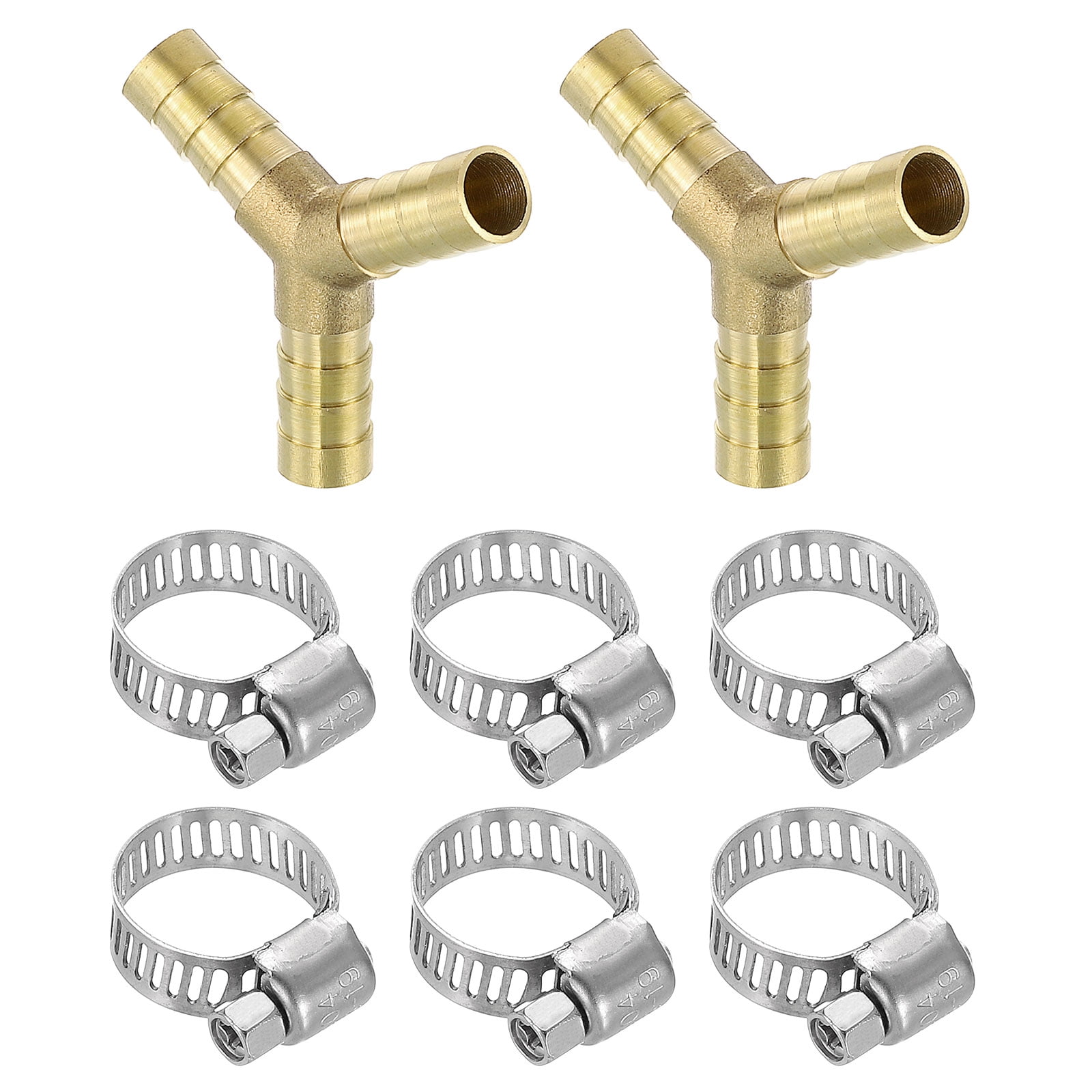 2pack Brass Hose Barb Fittings, 3-Way Y-Shaped 3/8" Barbed x 3/8 ...