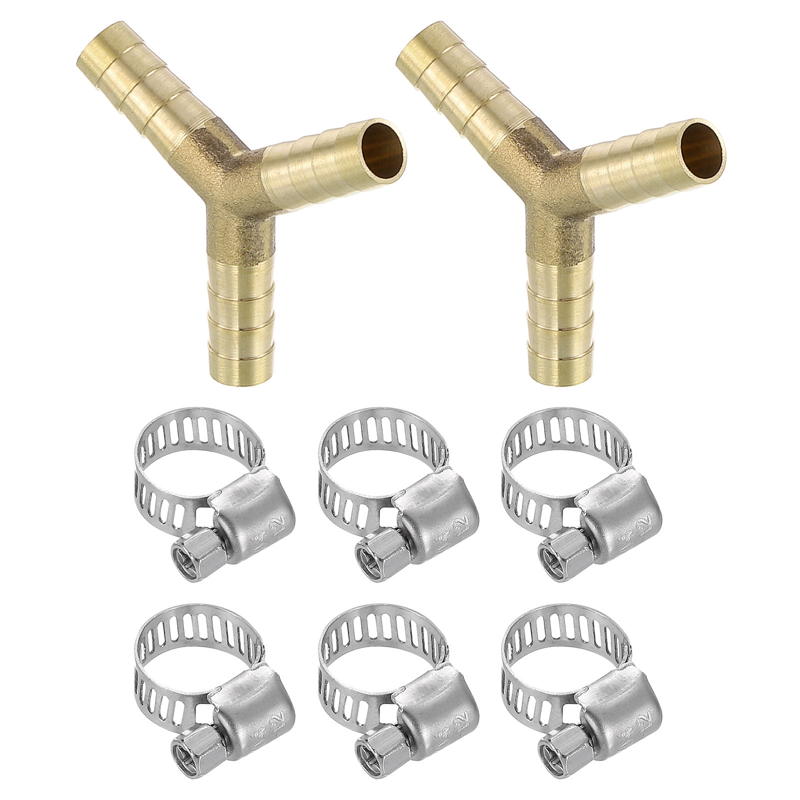 2pack Brass Hose Barb Fittings, 3-Way Y-Shaped 5/16" Barbed x 5/16 ...
