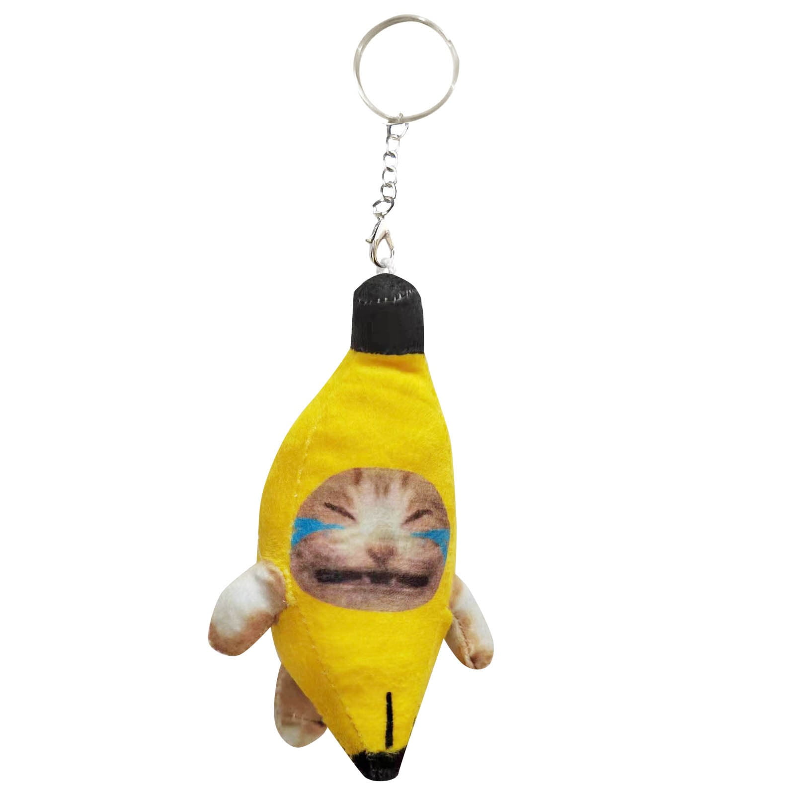 2pack Crying Banana Cat Plush Wrist Bracelet for Keys Pendant Cute ...