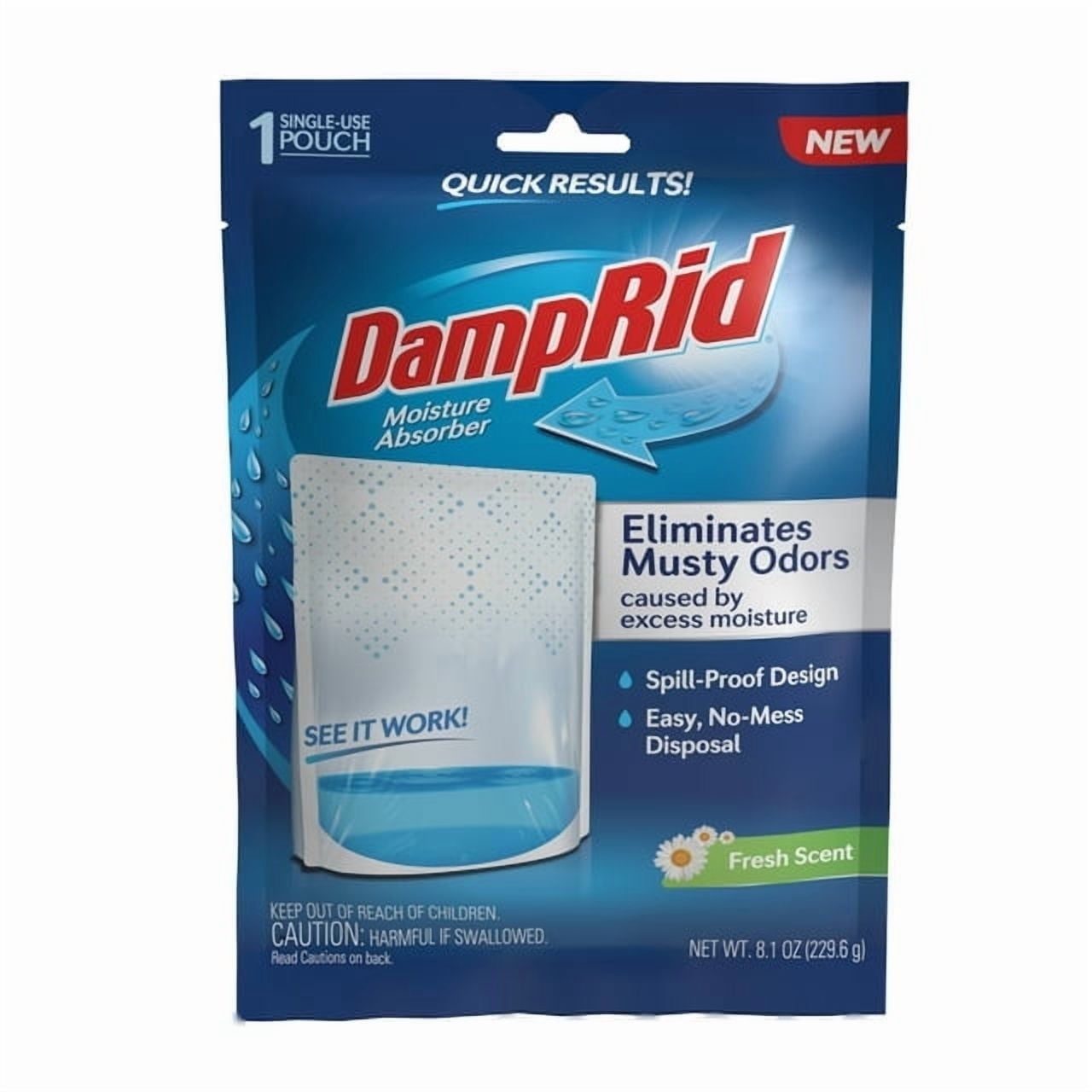 (2pack) DampRid Moisture Absorber Pouch Fresh Scent Single-Use, 8.1 oz ...