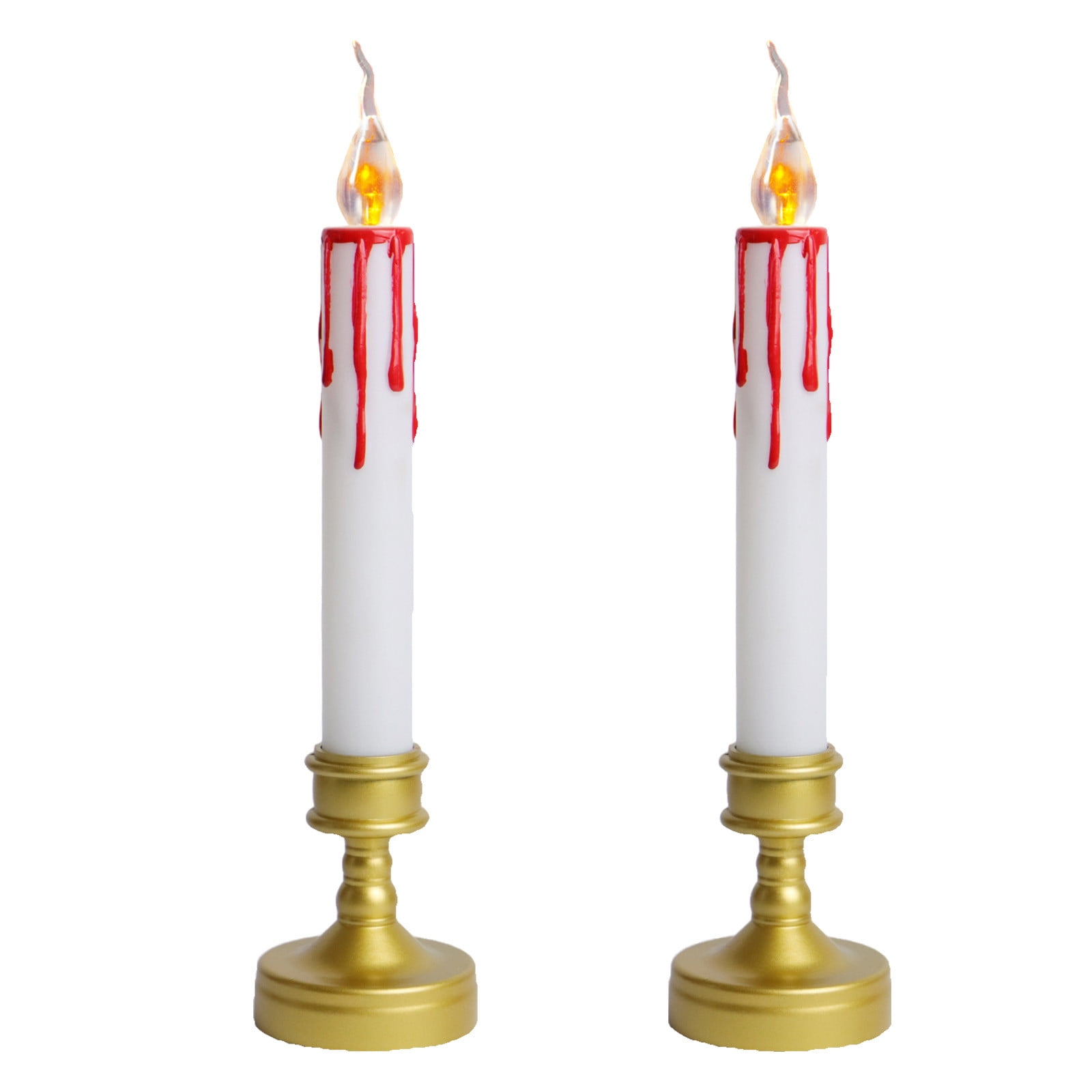2pack Flameless Taper Candles with Remote Timer,LED Fake Electric ...