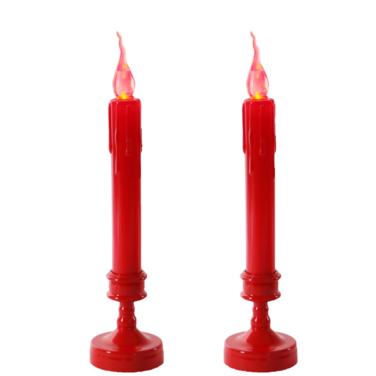 2pack Flameless Taper Candles with Remote Timer,LED Fake Electric ...