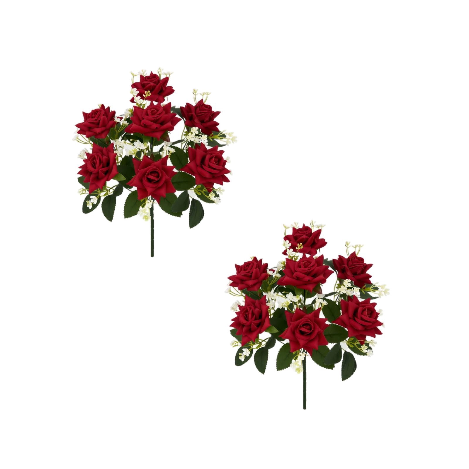 2pack,Indoor Artificial Rose Bush, Red Color for Wedding,Party,Home ...