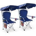 2pack Navy Blue Ergonomic widened folding chair with sunshade, portable ...